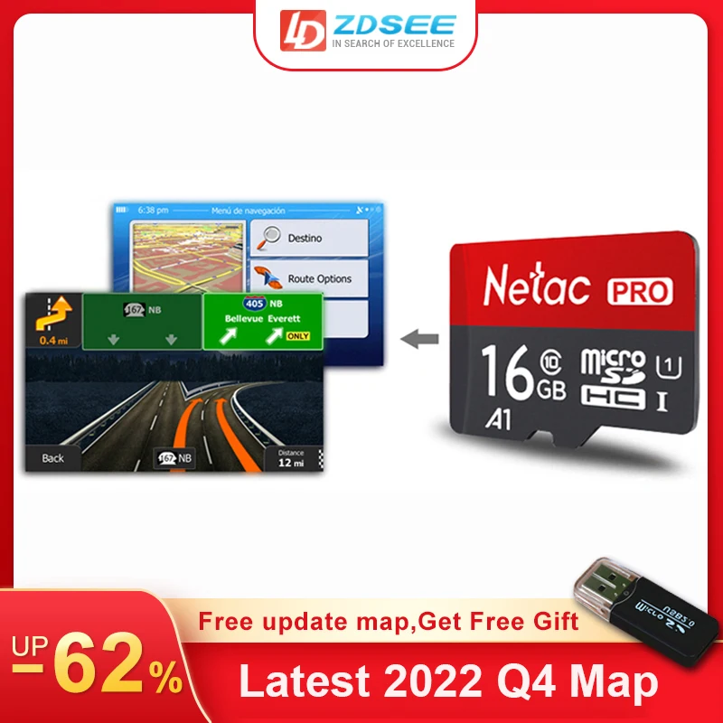 Gps Map Navigation Micro Sd Cards 16gb For Windows/android System 2021 ...
