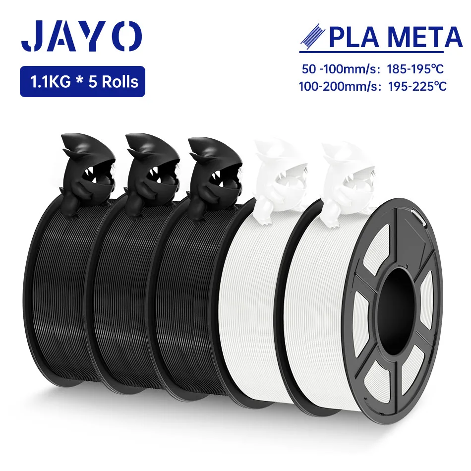 JAYO-PLA-Meta-Filament-5-Rolls-1-75MM-PLA-3D-Printer-Filament-Neatly ...