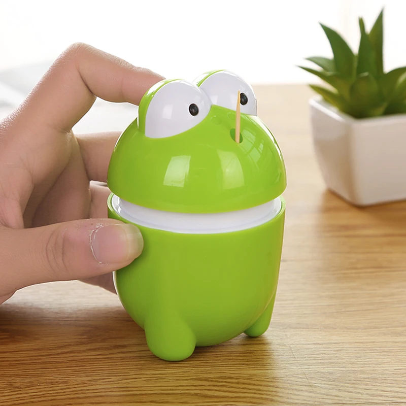 1 PC Toothpicks Container Automatic Home Table Organizer Cartoon Frog ...