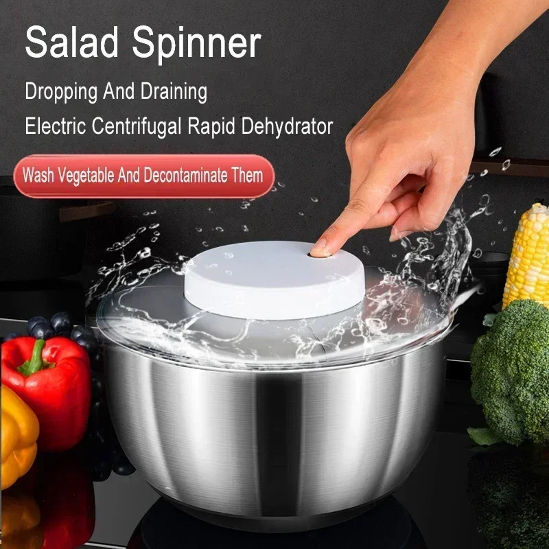 Automatic-Electric-Salad-Spinner-Food-Strainers-Salad-Making-Tool ...