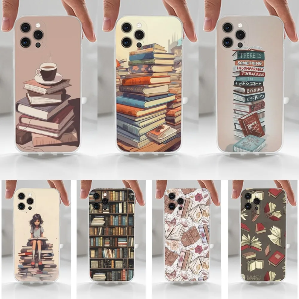 Read Books illustration Phone Case For iPhone 16,15,14,13,12,11 Plus ...