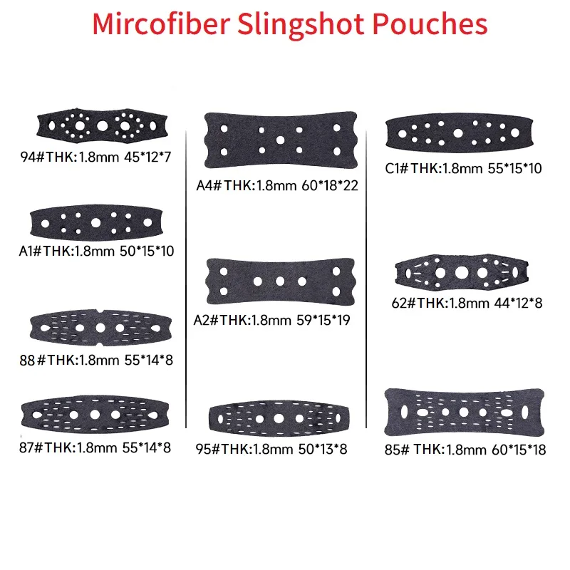 20/50pcs Mircofiber Slingshot Pouches Flat Non-slip Catapults ...