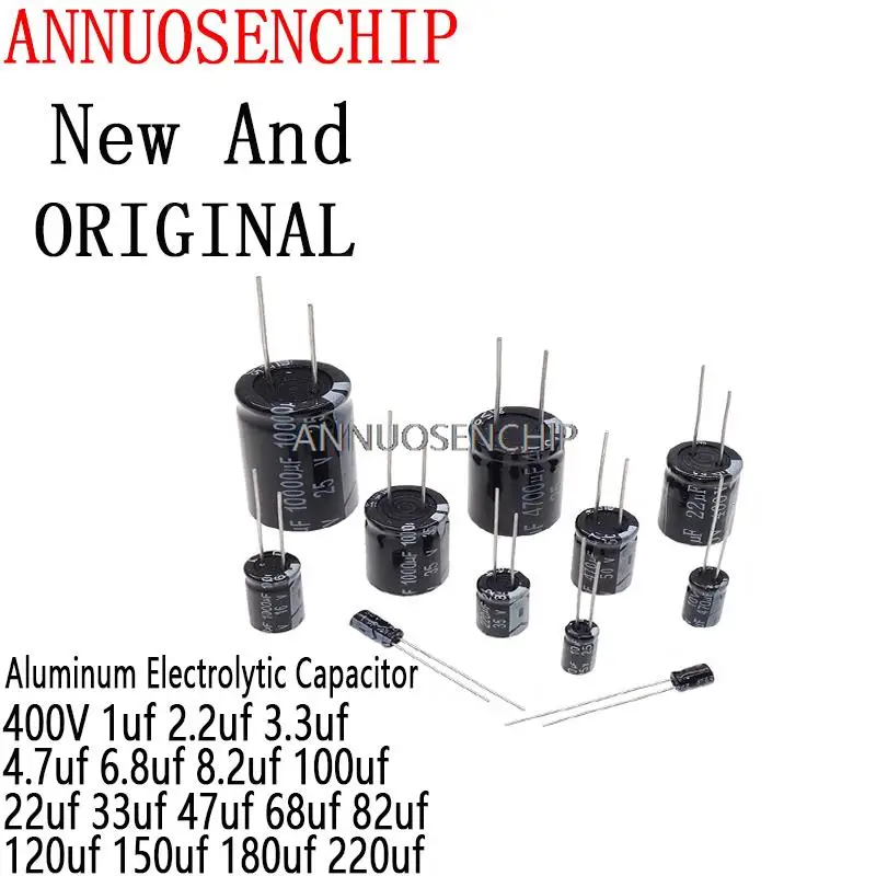 Aluminum Electrolytic Capacitor 400V 1uf 2.2uf 3.3uf 4.7uf 6.8uf 8.2uf 100uf 22uf 33uf 47uf 68uf ...