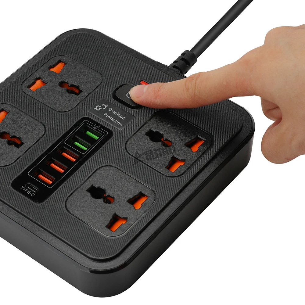 Universal-Power-Strip-EU-Plug-4-Outlets-250V-10A-3000W-2M-Extension ...