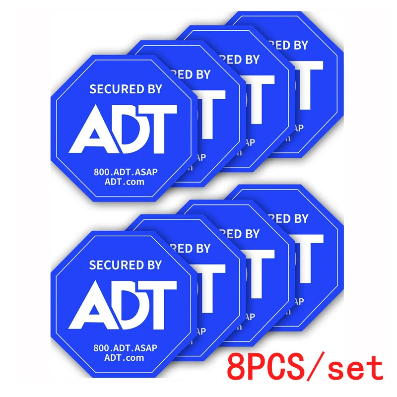 8pcs-set-Warning-Sign-Sticker-ADT-Safety-Sign-High-definition-Printing ...