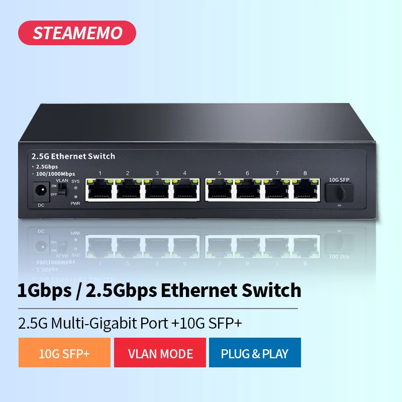 STEAMEMO-2-5G-8-Port-Ethernet-Switch-Desktop-Network-switch-Gigabit ...