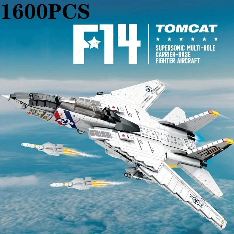 1600PCS-Military-Tomcat-F14-Fighter-Aircraft-Building-Blocks-MOC ...