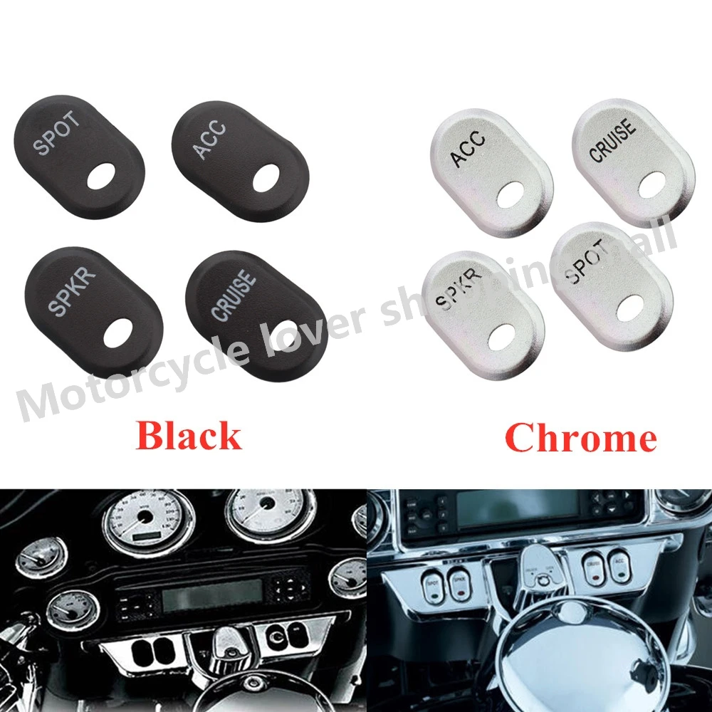 Motorcycle-Brushed-Panel-Hand-Control-Switch-Cover-Button-Cap-For ...