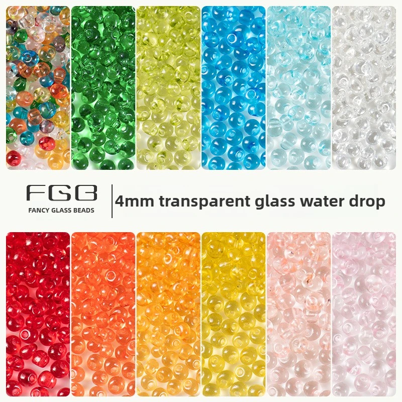 FGB 4mm Clear Teardrop Glass Seed Beads for DIY Bracelet Beading Craft ...