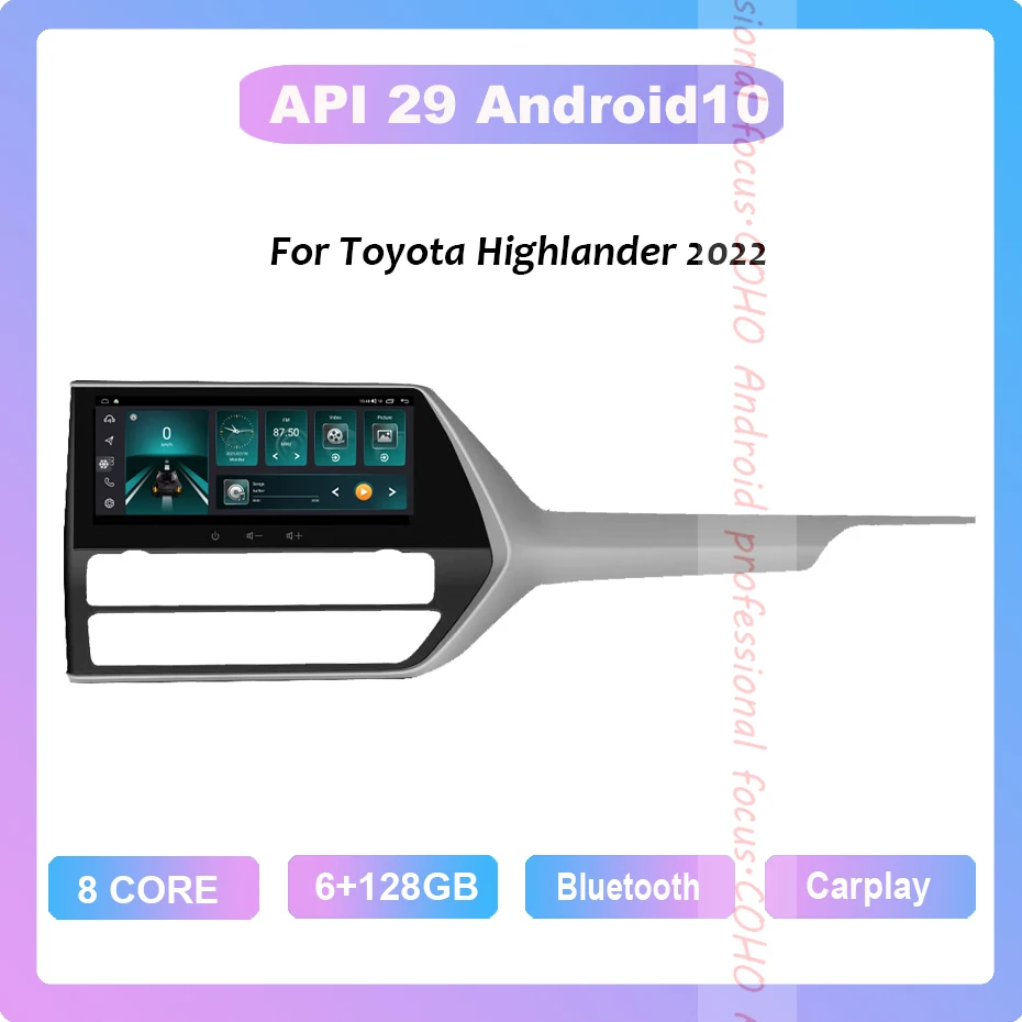 COHO-For-Toyota-Highlander-2022-Android-10-0-Octa-Core-8-128G-12-3-inch ...