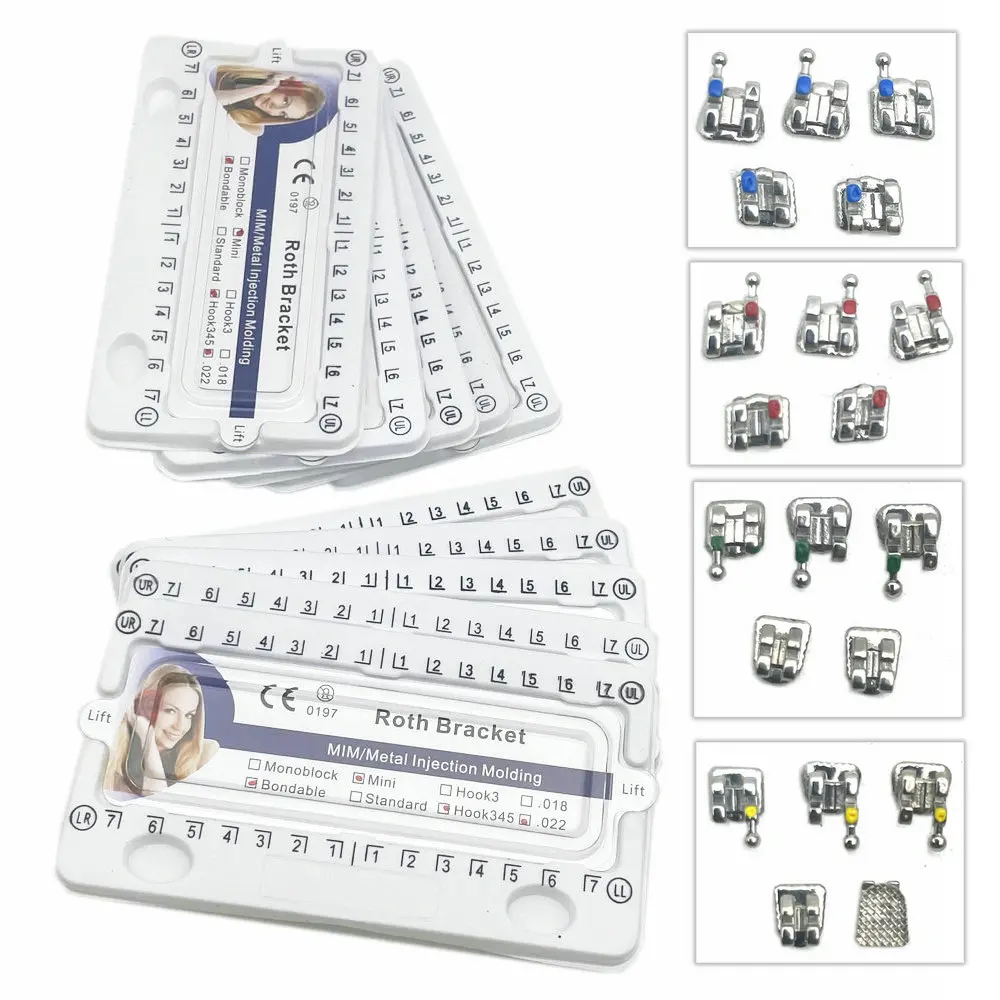 10Packs Dental Orthodontic Metal Bracket Braces Dental Mini Roth/MBT ...