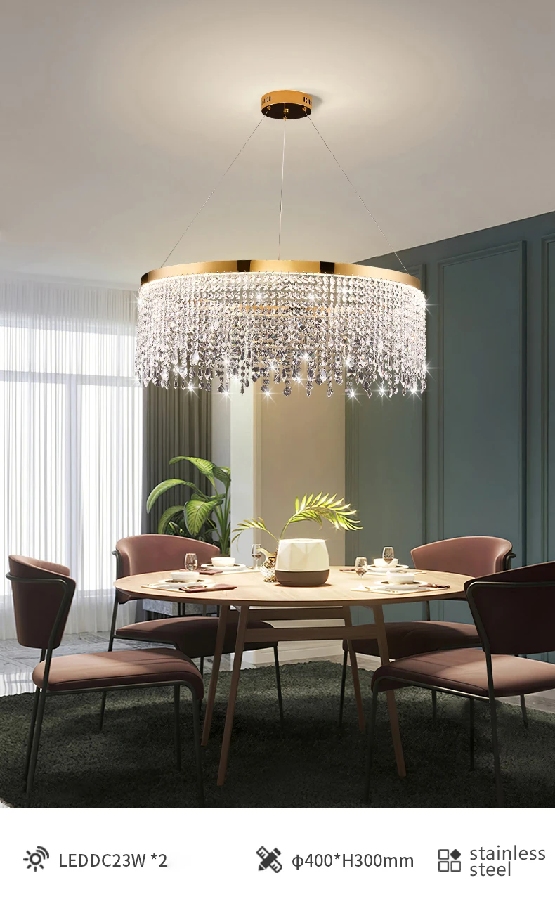 Modern Luster Pendant Light Crystal Chandelier Luxury Lamps