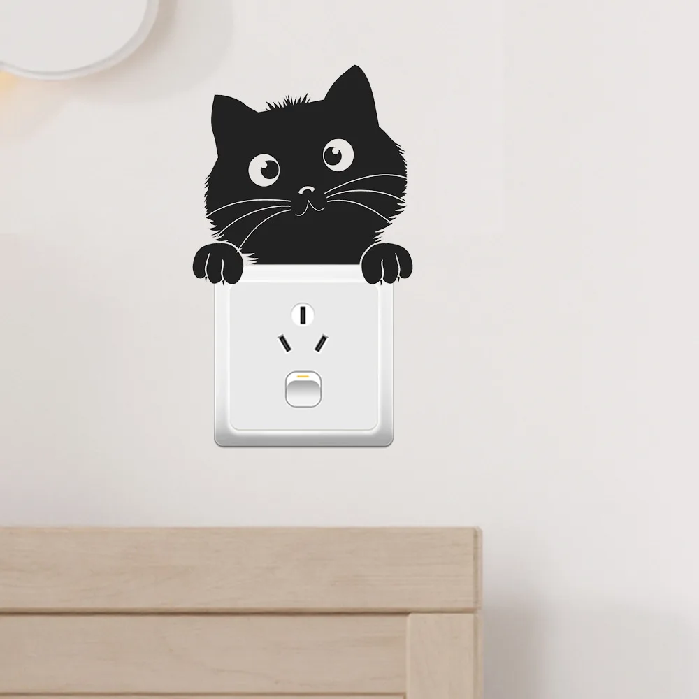 1pcs-Cartoon-Cute-Cat-Switch-Paste-Living-Room-Porch-Home ...