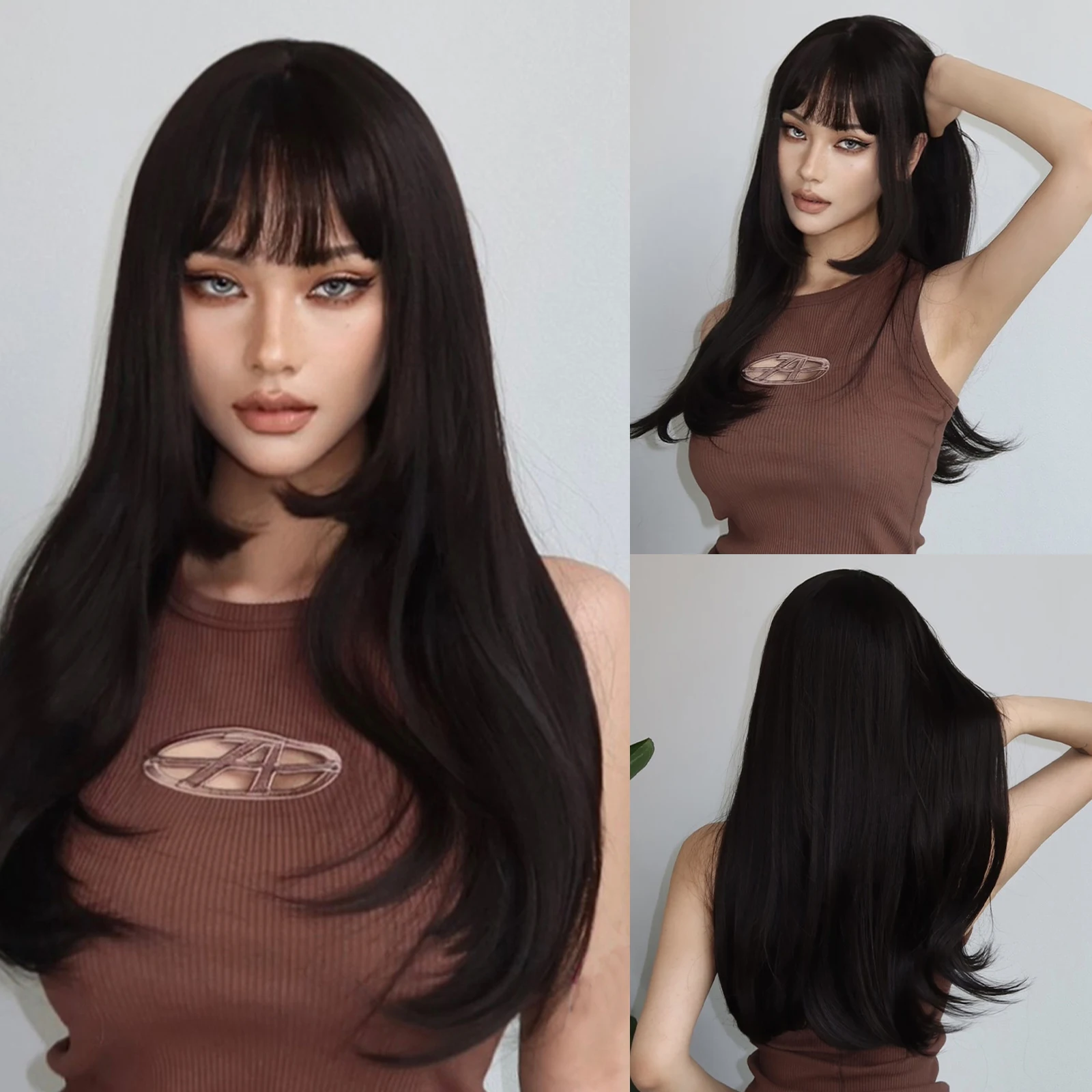 Black-Long-Natural-Straight-Synthetic-Wigs-with-Bangs-for-Women-Cosplay ...