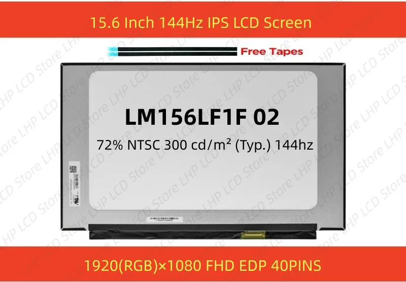 15.6 Inch Laptop Lm156lf1f02 Lcd Screen Display Panel 144hz 72% Ntsc ...