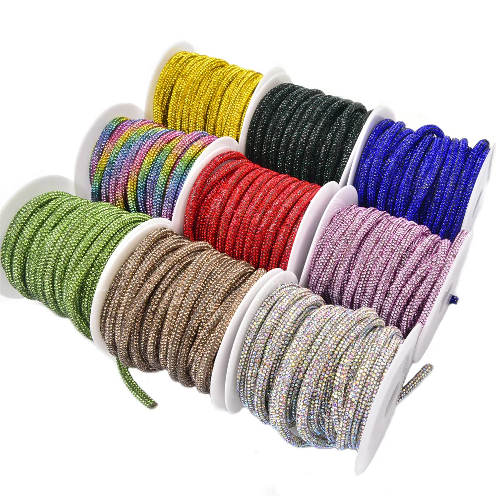 10-Meter-Roll-Rhinestone-Rope-6Mm-Round-Tube-Crystal-Trim-Applique ...