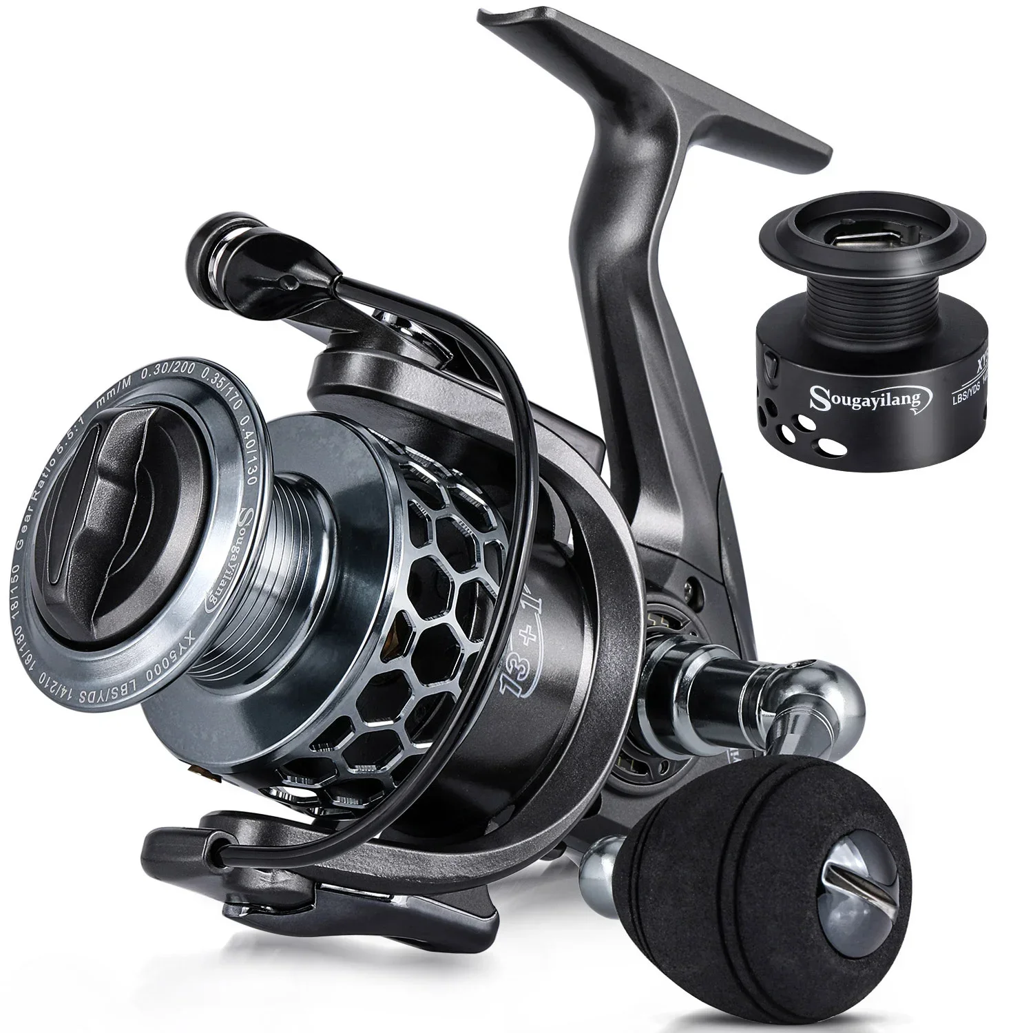 Sougayilang-13-1BB-Spinning-Fishing-Reel-High-Speed-Gear-Ratio-Aluminum ...