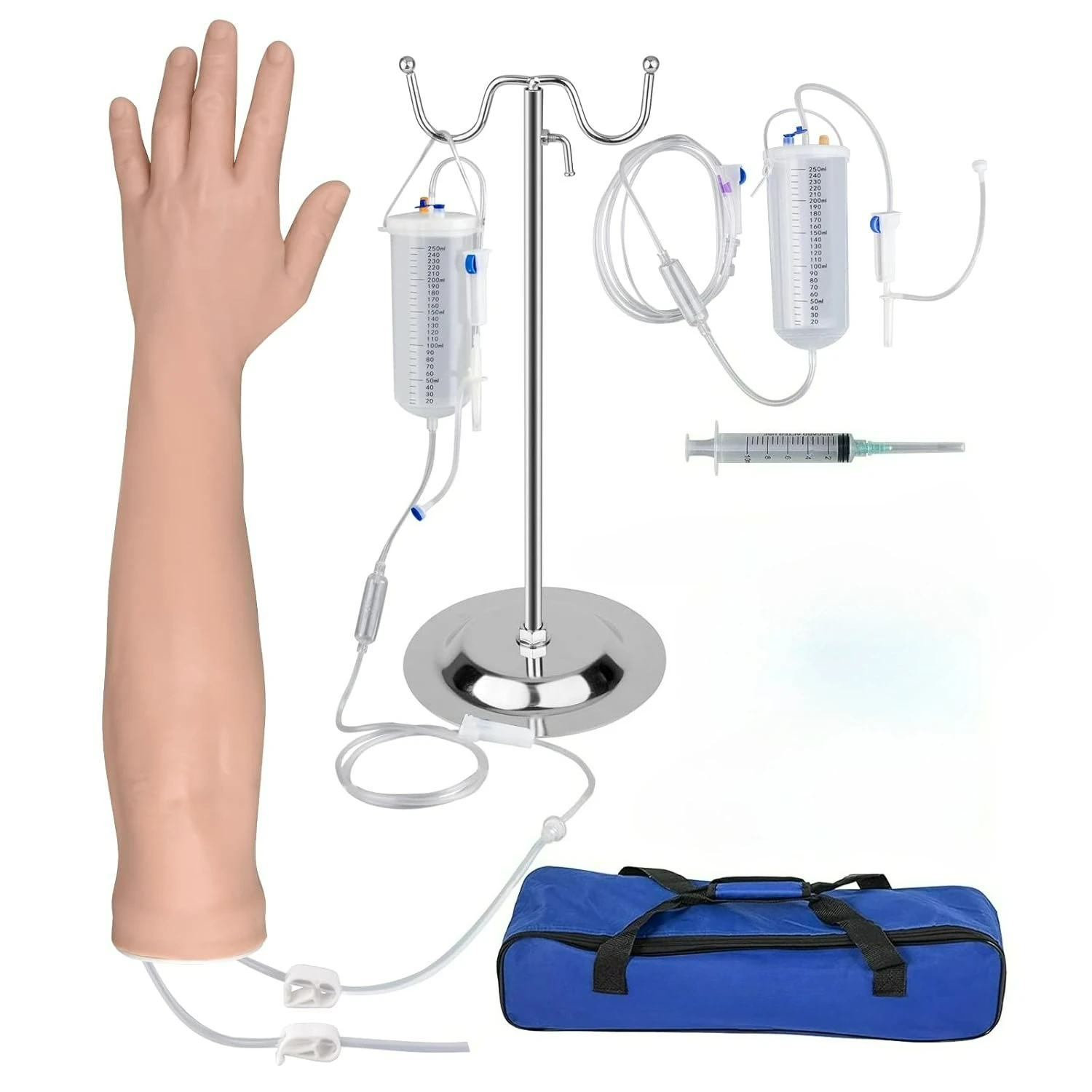 Intravenous Puncture Practice Arm Kit with Infusion Stand PVC Latex Arm ...
