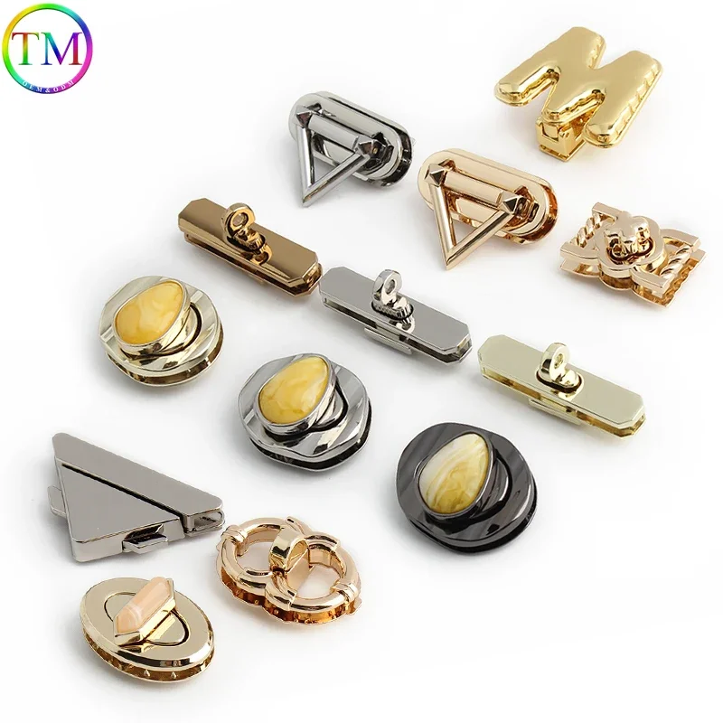 Triangle-Oval-Shape-Metal-Rectangle-Twist-Turn-Lock-Clasp-For-Bag ...
