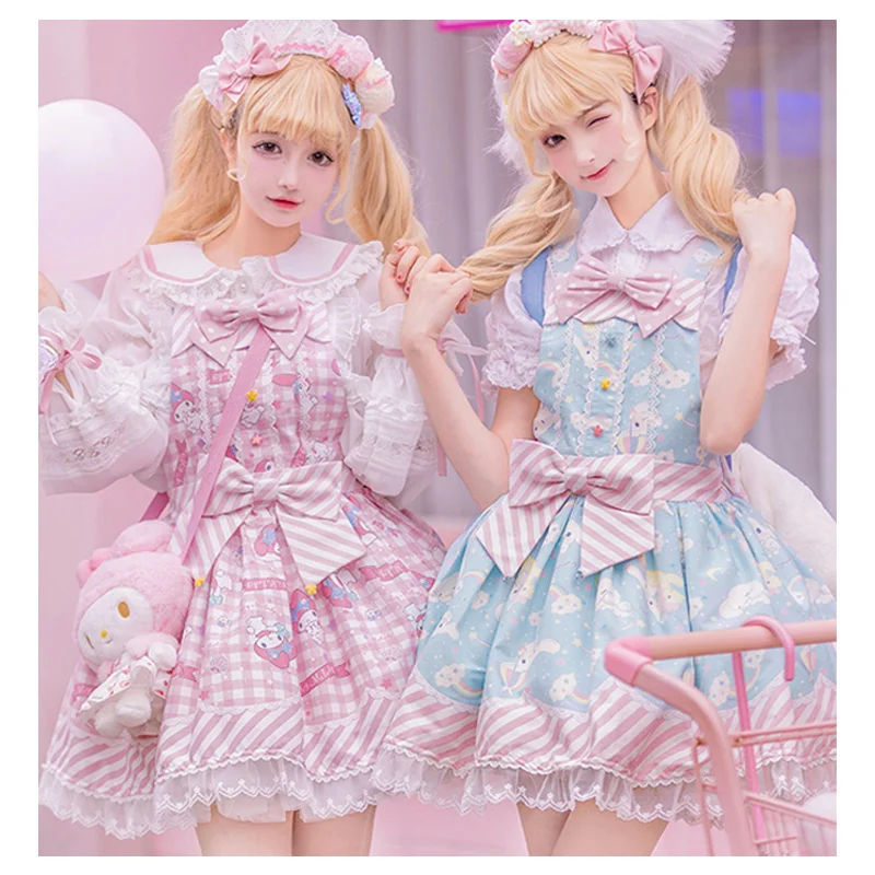 Sanrioed My Melody Cinnamoroll Kuromi Sweet Lolita Style Print Princess ...