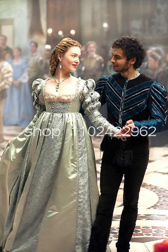 Borgia-Costume-History-Wedding-Dress-for-Women-Long-Sleeve-Lace-Stain ...