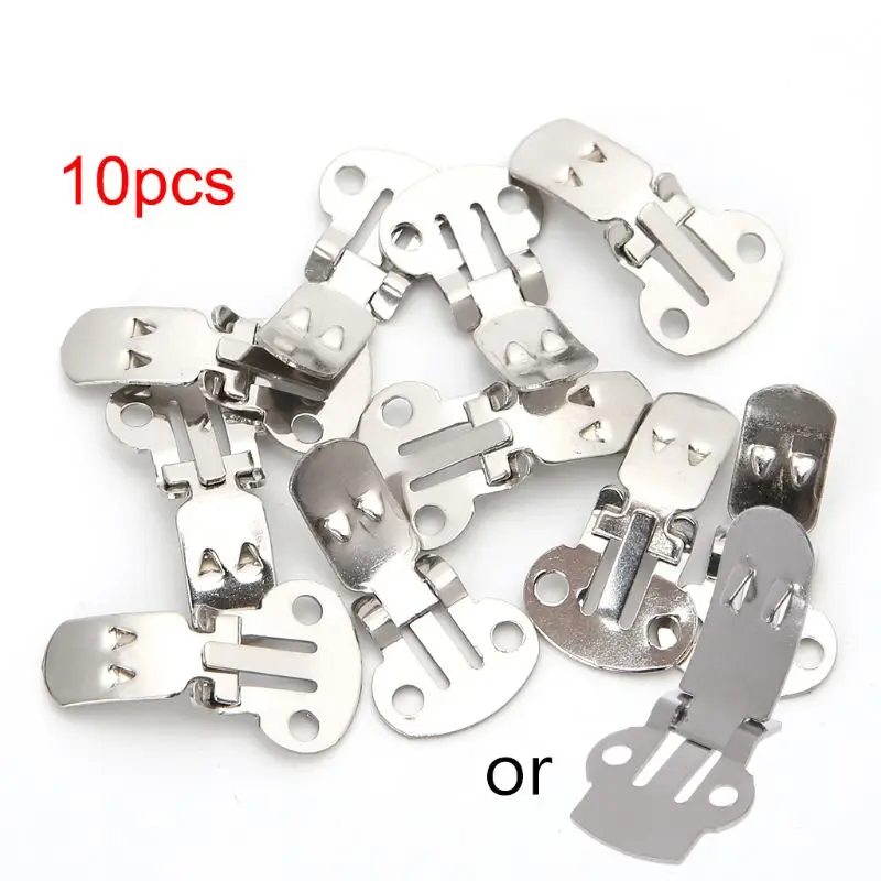 10Pcs-Silver-Cutout-Stainless-Steel-Shoes-Clips-Clip-On-Ornaments ...