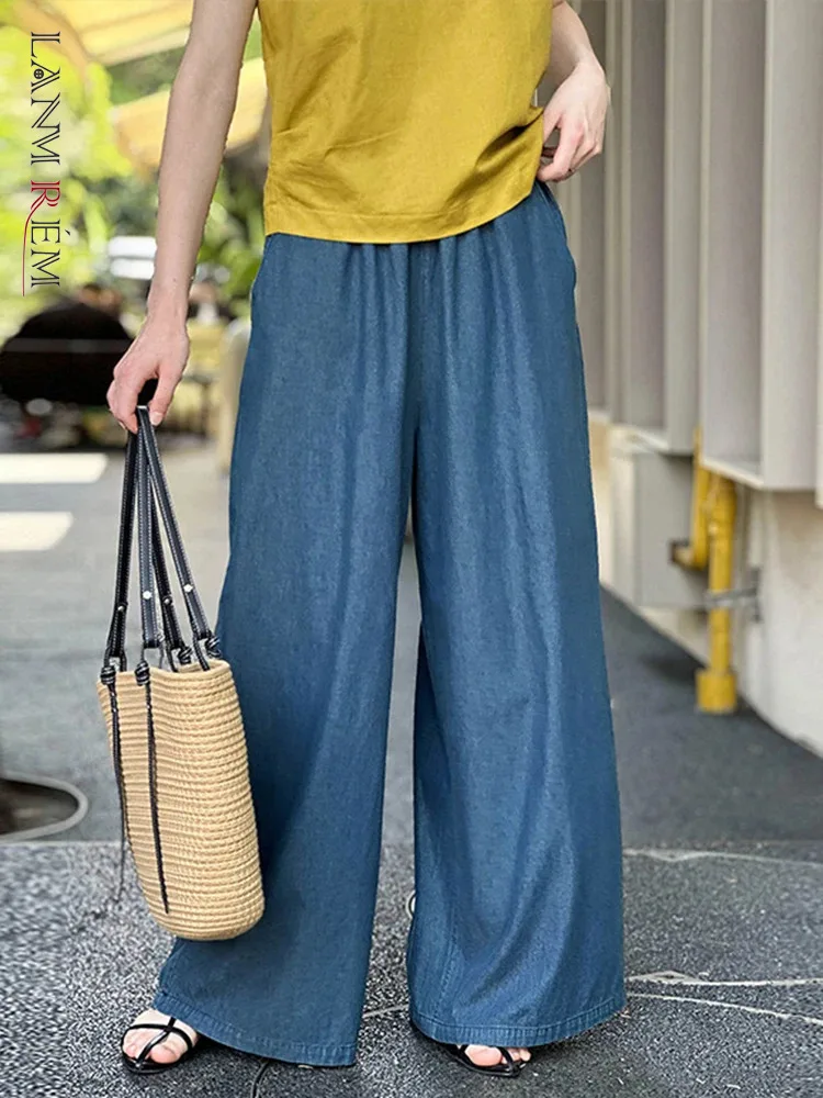 LANMREM-Fashion-Sunscreen-Wide-Leg-Pants-For-Women-Elastic-High-Waist ...