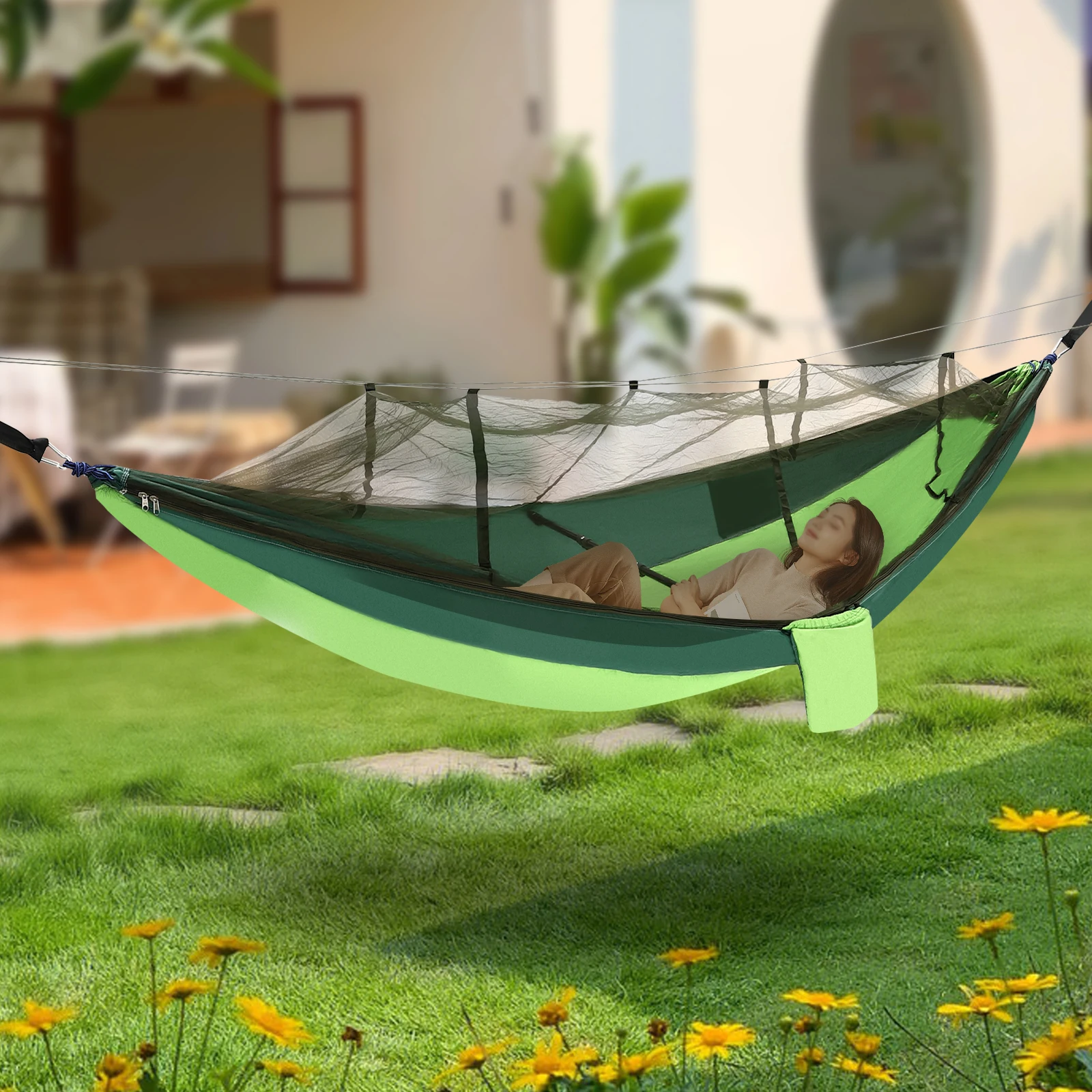 Outdoor-Hammocks-with-Mosquito-Net-and-Tree-Straps-for-Camping-Hiking ...