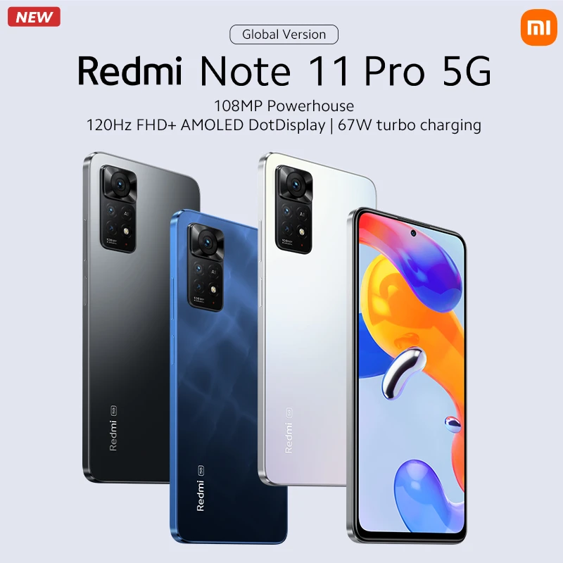 Estreia Mundial Redmi Note 11 Pro 5g Versão Global Xiaomi Smartphone ...