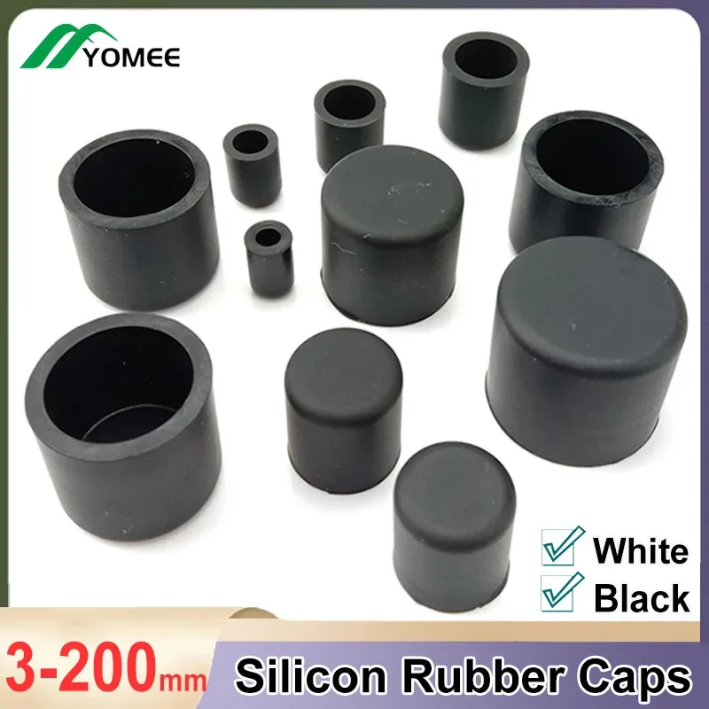 3mm-60-5mm-Black-White-Silicon-Rubber-Caps-Blanking-End-Cover ...
