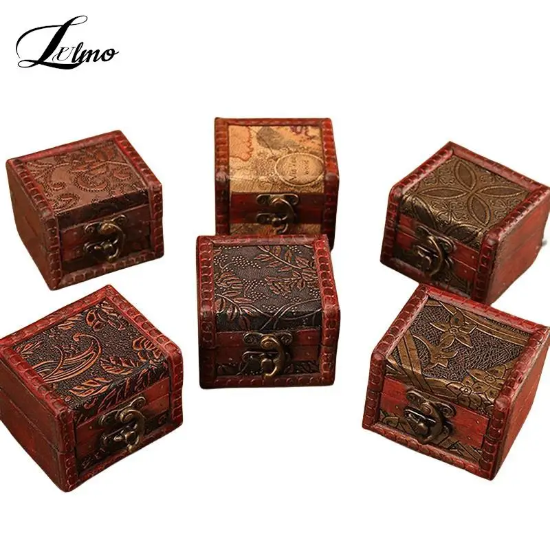 Rustic-Wooden-Jewelry-Box-with-Lock-Storage-Box-Jewellery-Trinket-Box ...