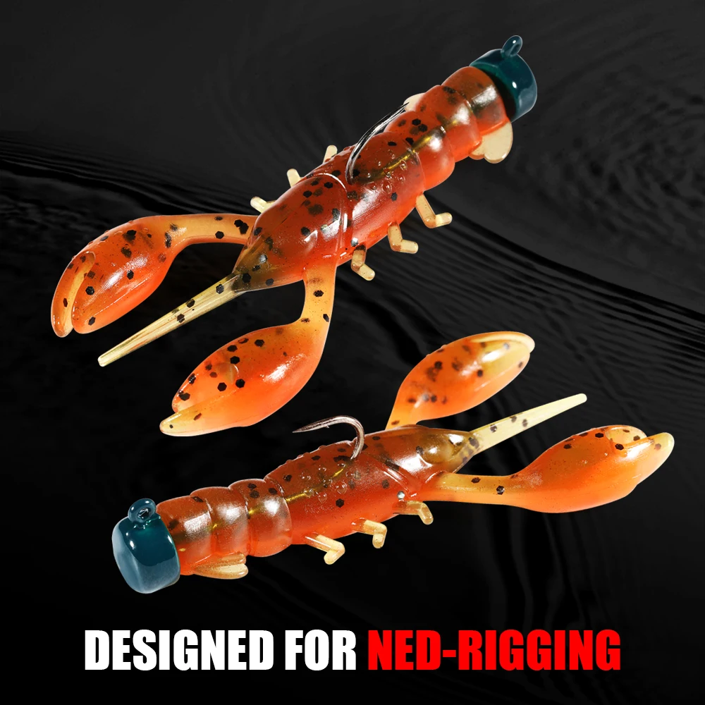 Plastic Crawfish Soft Plastic Crawfish Lures 4 Pack Fishing Craw Baits