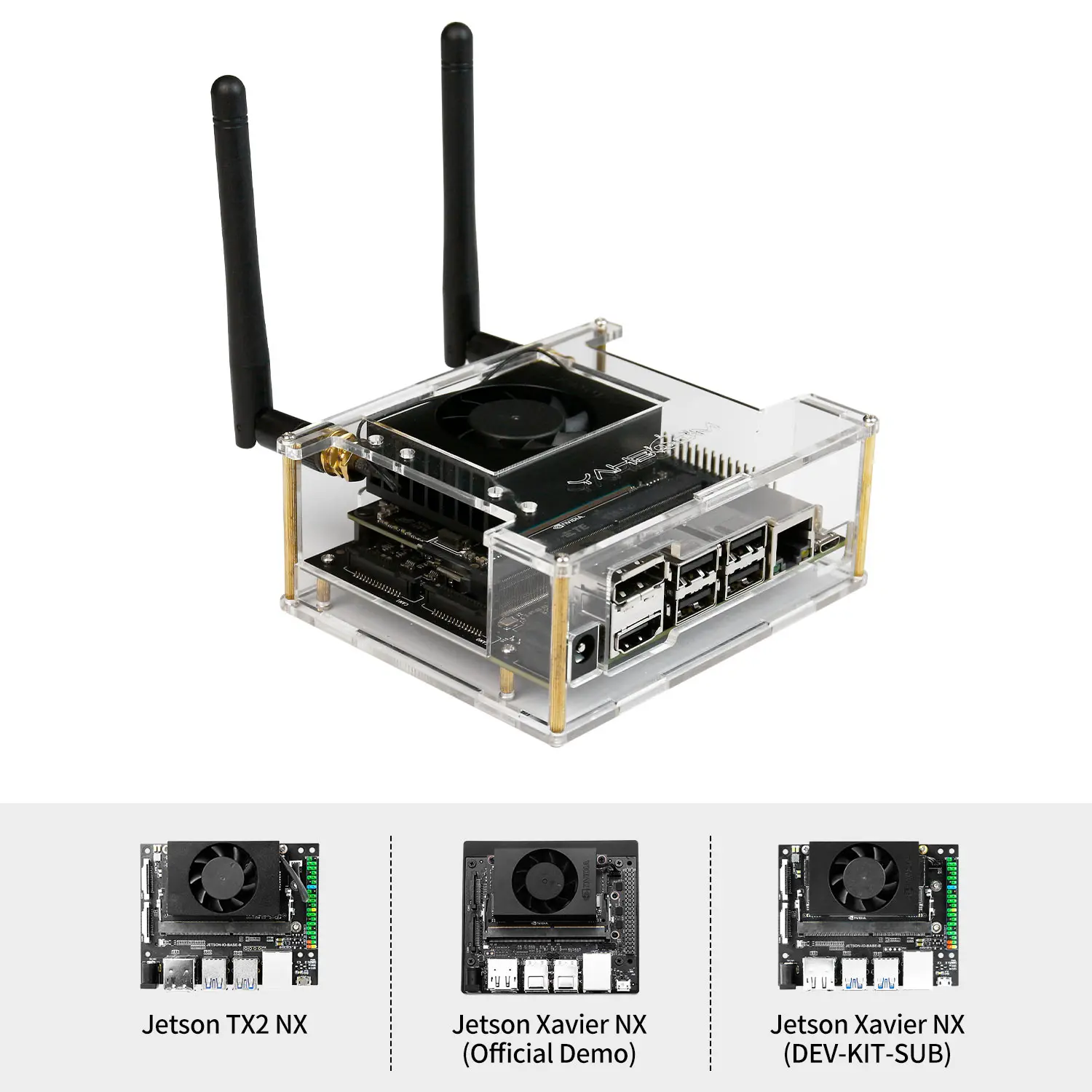 Yahboom Jetson Nano Xavier NX/TX2 NX Acrylic Protective Case with Two WiFi Antennas For Free ...