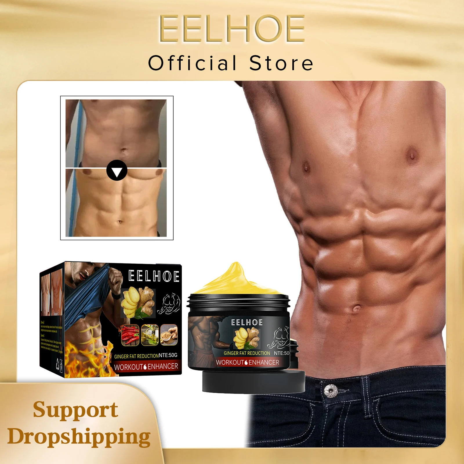EELHOE-Ginger-Abdominal-Cream-Powerful-Weight-Loss-Muscle-Essential-Oil ...