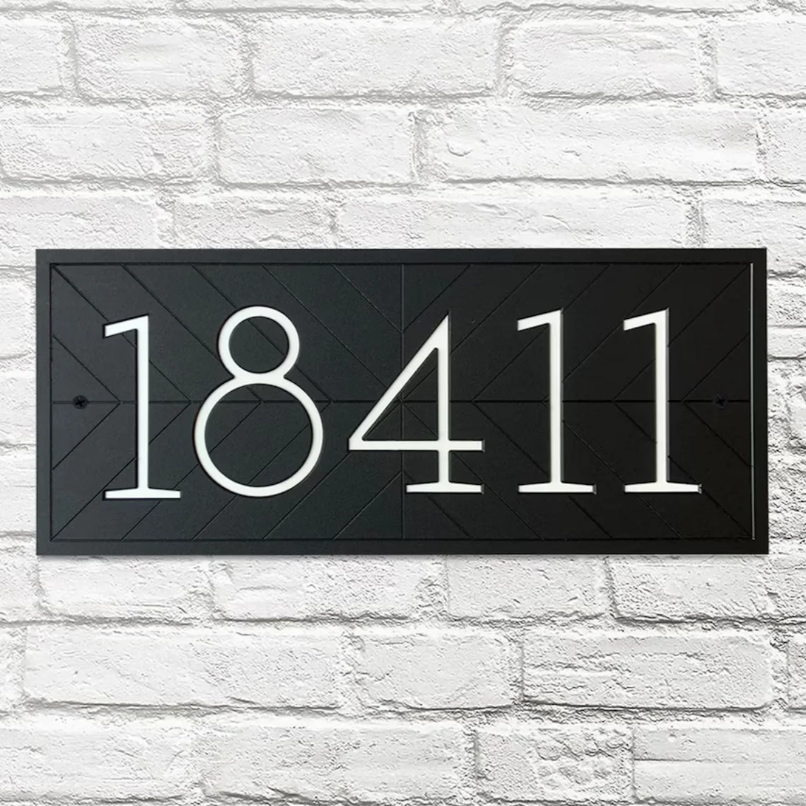 Modern House Numbers Contemporary Address Sign Horizontal House Number ...