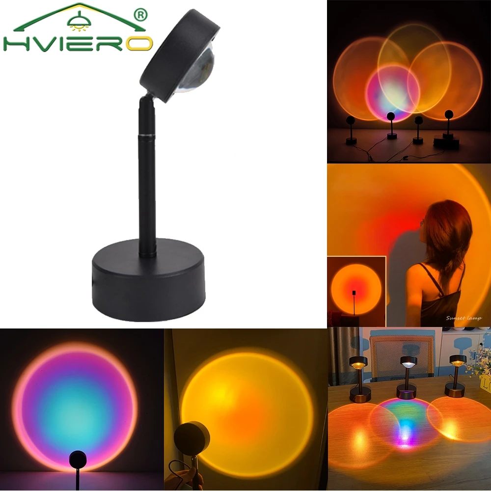 Rainbow-Sunset-Lamps-DC-5V-Red-Projector-Atmosphere-Led-Night-Light-for ...