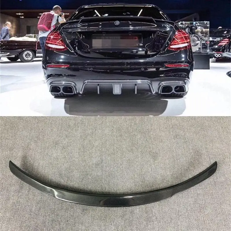 For Mercedes Benz E Class W213 E200 E260 E300 E63S 2016-2020 Real Carbon Fiber Spoiler High ...