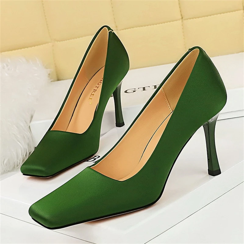 BIGTREE-2024-Fashion-Simple-High-Heels-Dancing-Slim-Woman-Pumps-Shallow ...