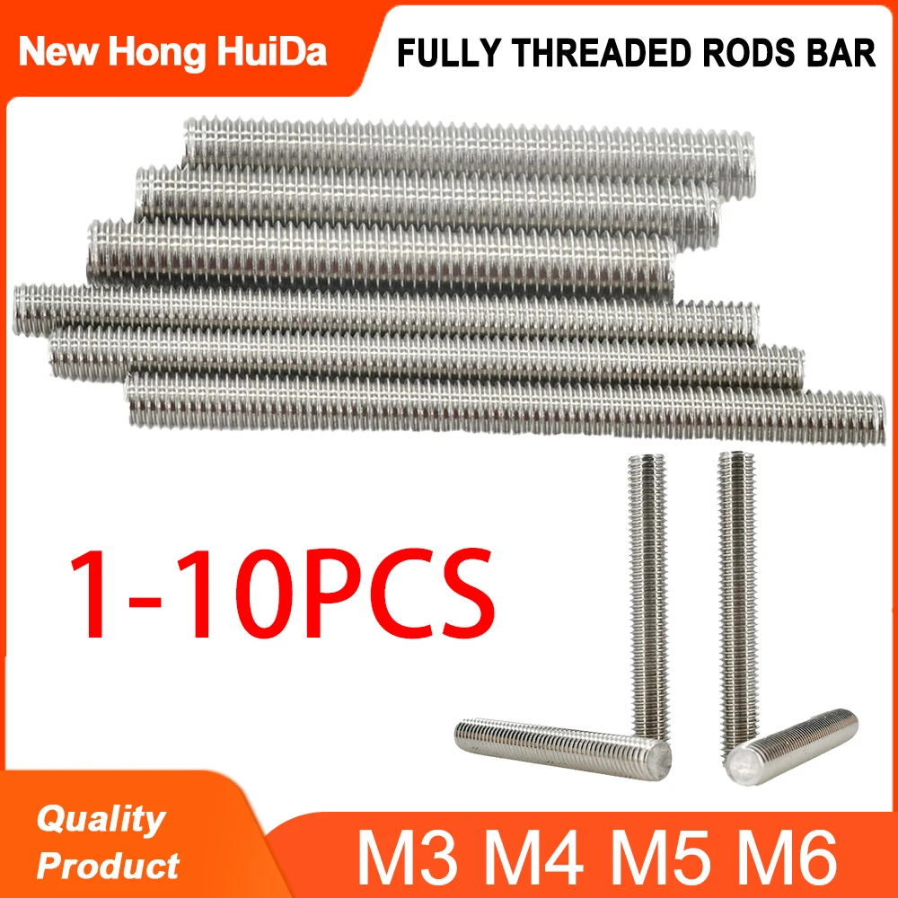 304-Stainless-Steel-Fully-Threaded-Rods-Bar-DIN975-Studs-Screw-Rod-Wire ...