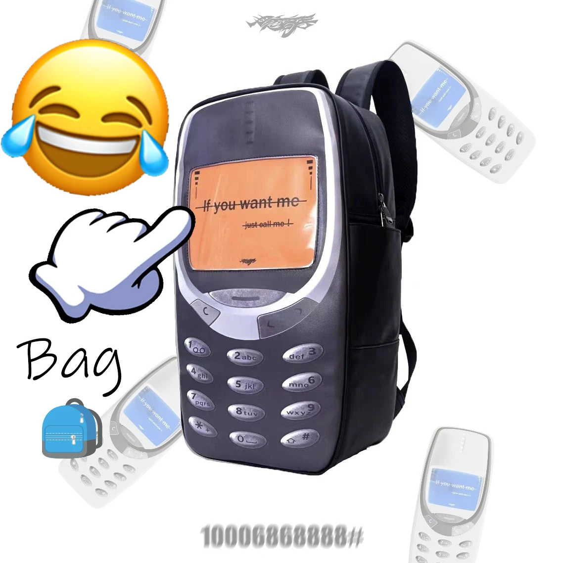 Spoof-Niche-Backpack-PU-Leather-Large-Capacity-Student-Backpack ...