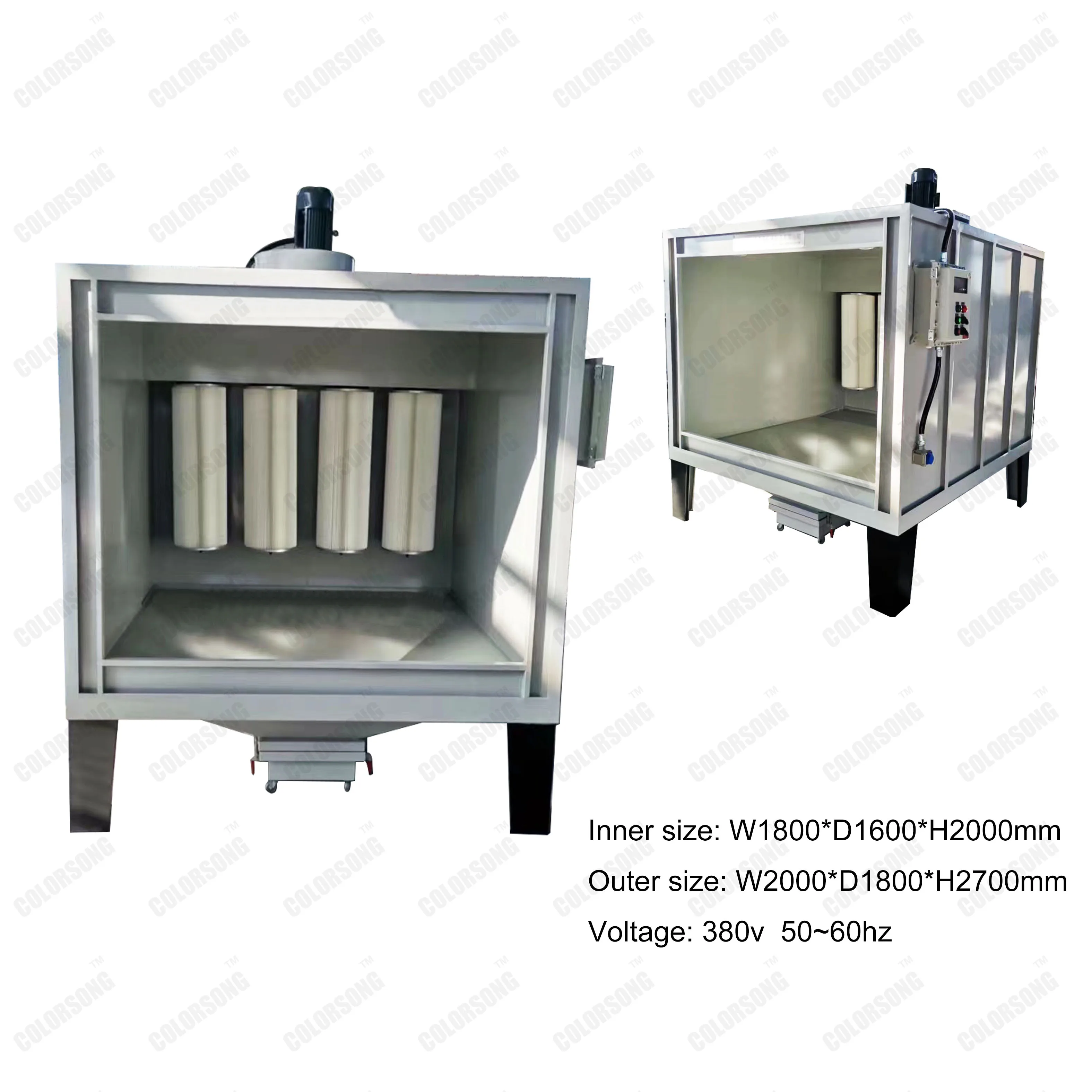 Small-Powder-Coatimg-Spray-Paint-Booth-with-Catridge-Filter-Recovery ...