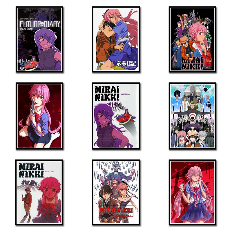 Anime-Figure-Mirai-Nikki-The-Future-Diary-Poster-Aesthetic-Painting ...