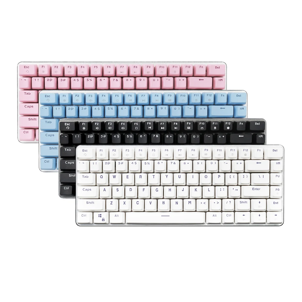 Mechanical Keyboard Black White Blue Pink Color Slim Mini Keyboard 82 ...