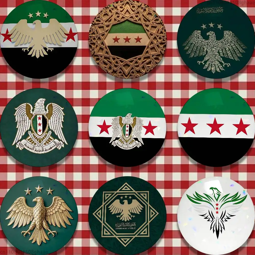 Eagle Syrian New 2026 Logo Flag 58mm Icon Badge Handmade Tinplate ...