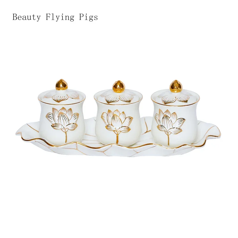 Chinese-ceramic-Guanyin-water-supply-cup-three-supply-cups-Buddha-cup ...