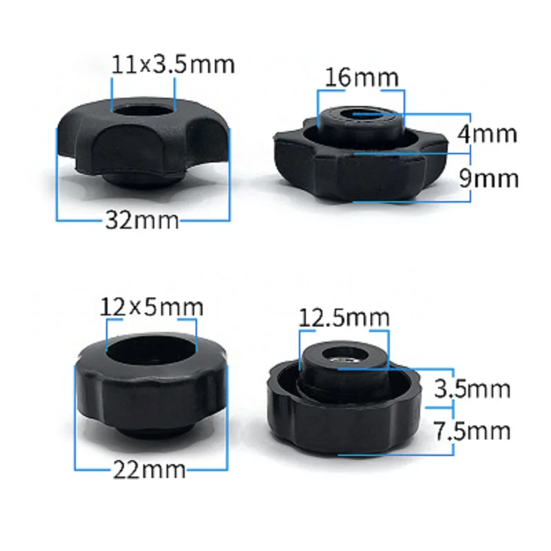 10pcs-Plastic-M5-M6-Plum-Hand-Tighten-Nuts-Handle-Thread-6-Star-Thumb ...