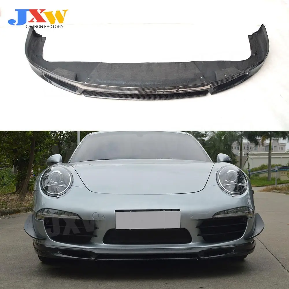 Carbon-Fiber-Front-Bumper-Lip-Spoiler-Apron-fit-for-Porsche-911-991-GT3 ...