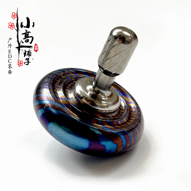 Titanium-Damascus-Circle-Delicate-Gyro-Outdoor-Office-Toy-EDC-Titanium ...