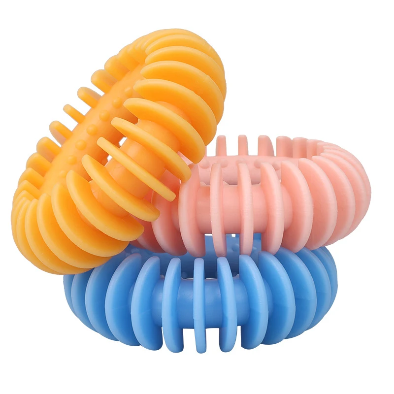 Pet Dog Toys Rubber Thorn Ring Bite Resistant Tooth Cleaning TPR Molar ...