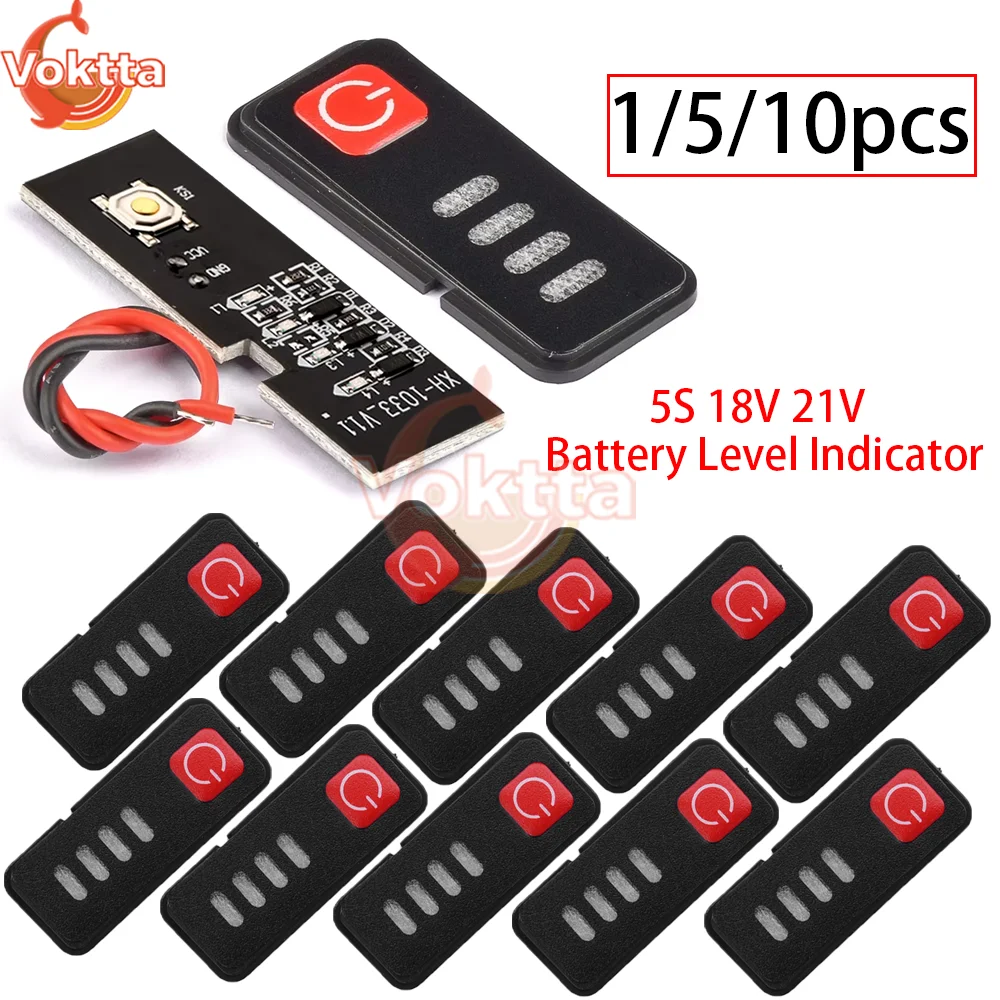 5S 18V 21V Battery Level Indicator 18650 Lipo Lithium Battery Capacity ...